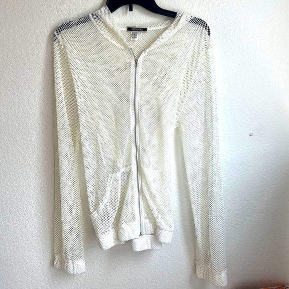 Nikibiki | Jackets & Coats | White Netted Jacket With Front Pockets And ...